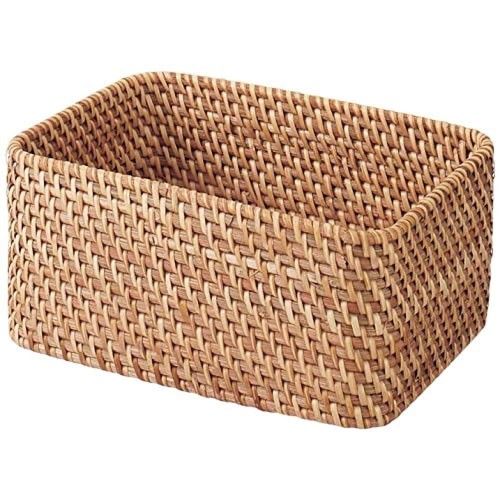 MUJI Stackable Rattan Rectangular Box, Small (V) Approx. Width 26 x ...