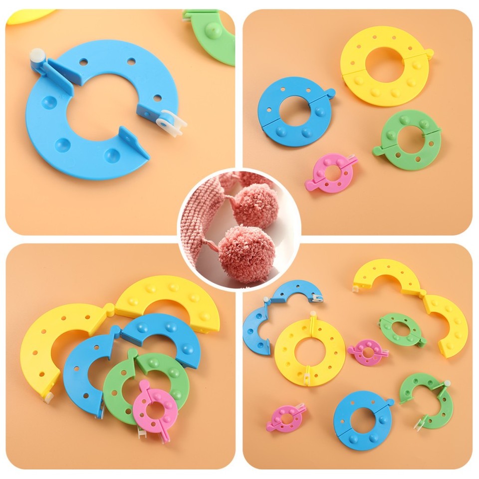ULTNICE 8pcs 4 Sizes Essential Pompom Maker Fluff Ball DIY Needle Craft ...