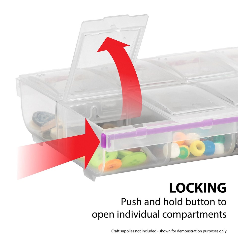 Craft Mates Craft & Sewing Supplies Organizer, 14 Locking Compartments ...