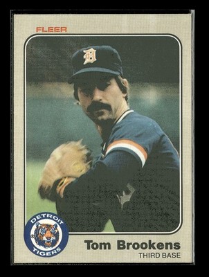 1983 Fleer - Tom Brookens #327 Brown Box Bottom Back | eBay