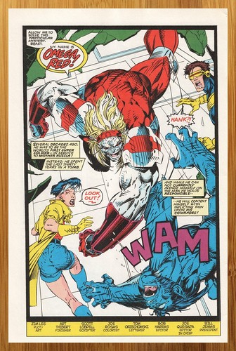 1991 Marvel Comics X-Men Pinup Vintage Print Ad/Poster Jim Lee Omega ...