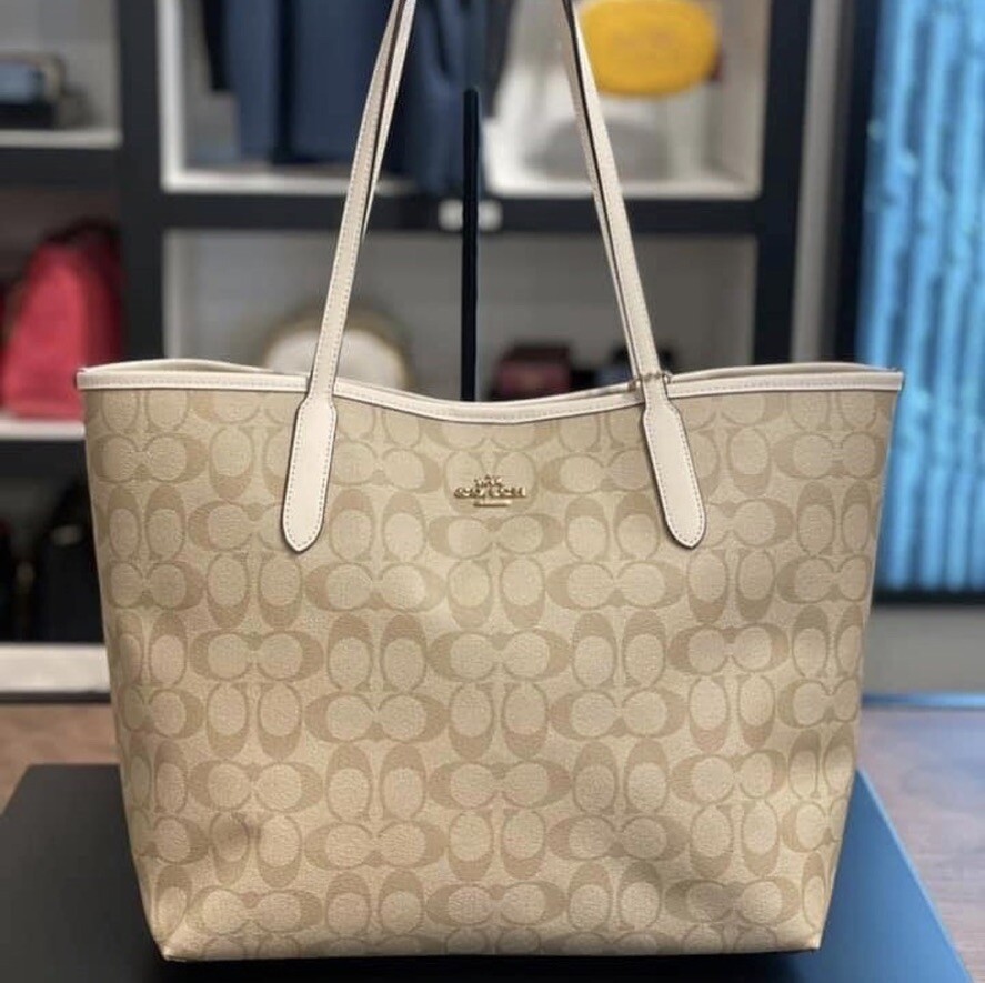 NWT COACH 🔥City Tote In Signature Canvas $350 #5696/CV976 | eBay