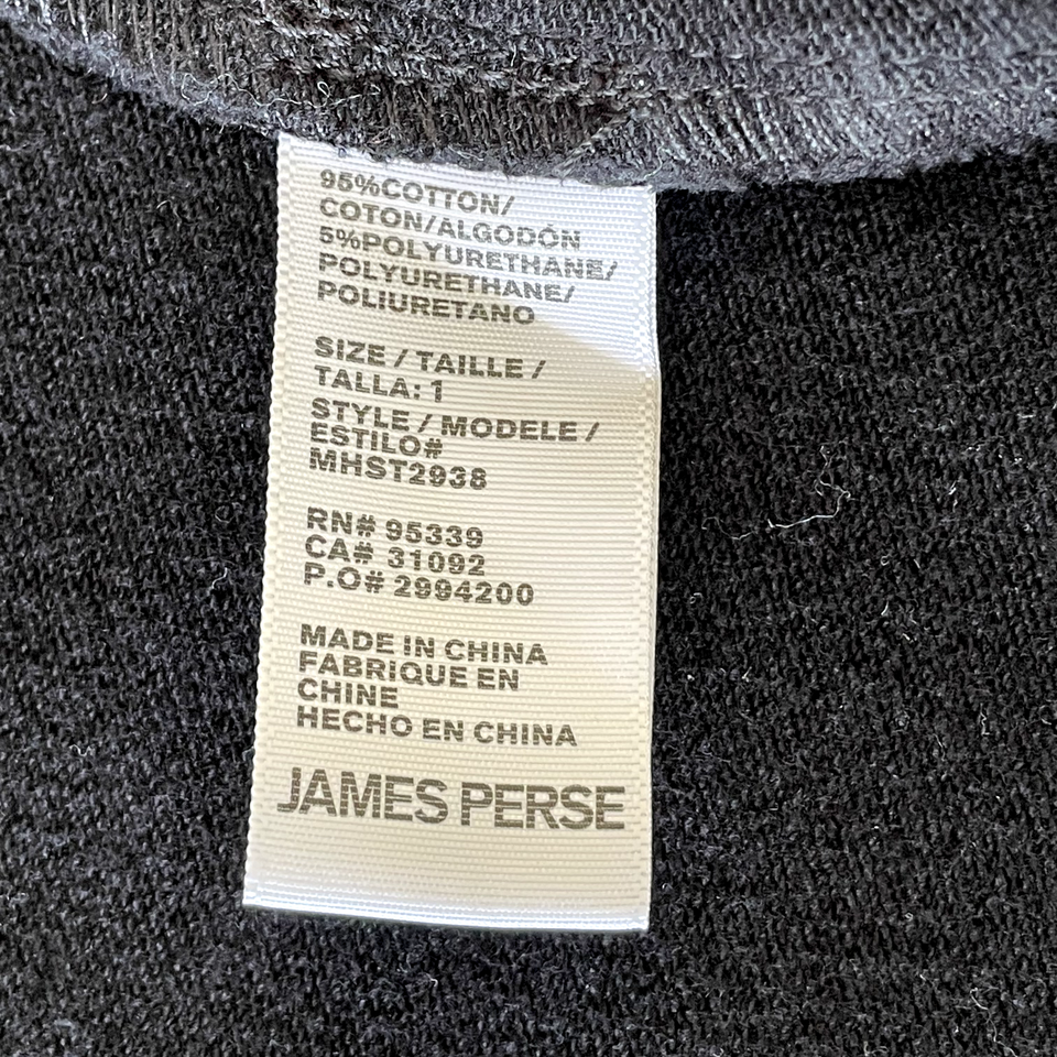 James Perse Full Zip Hooded Jacket Men 1 Small Black Pockets Designer ...
