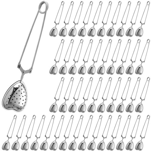 50 Pieces Tea Infuser Spoon Heart Shaped Tea Infuser Tea Diffusers For ...