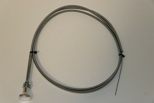 Choke Cable 6' Stainless Steel Chrome Knob 6 Foot Chevy Ford Mopar 350 ...