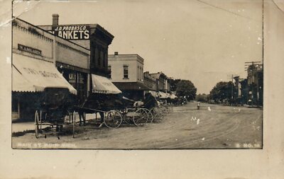 1910 Real Photo Main Street Muir Michigan MI Postcard B No 14 | eBay