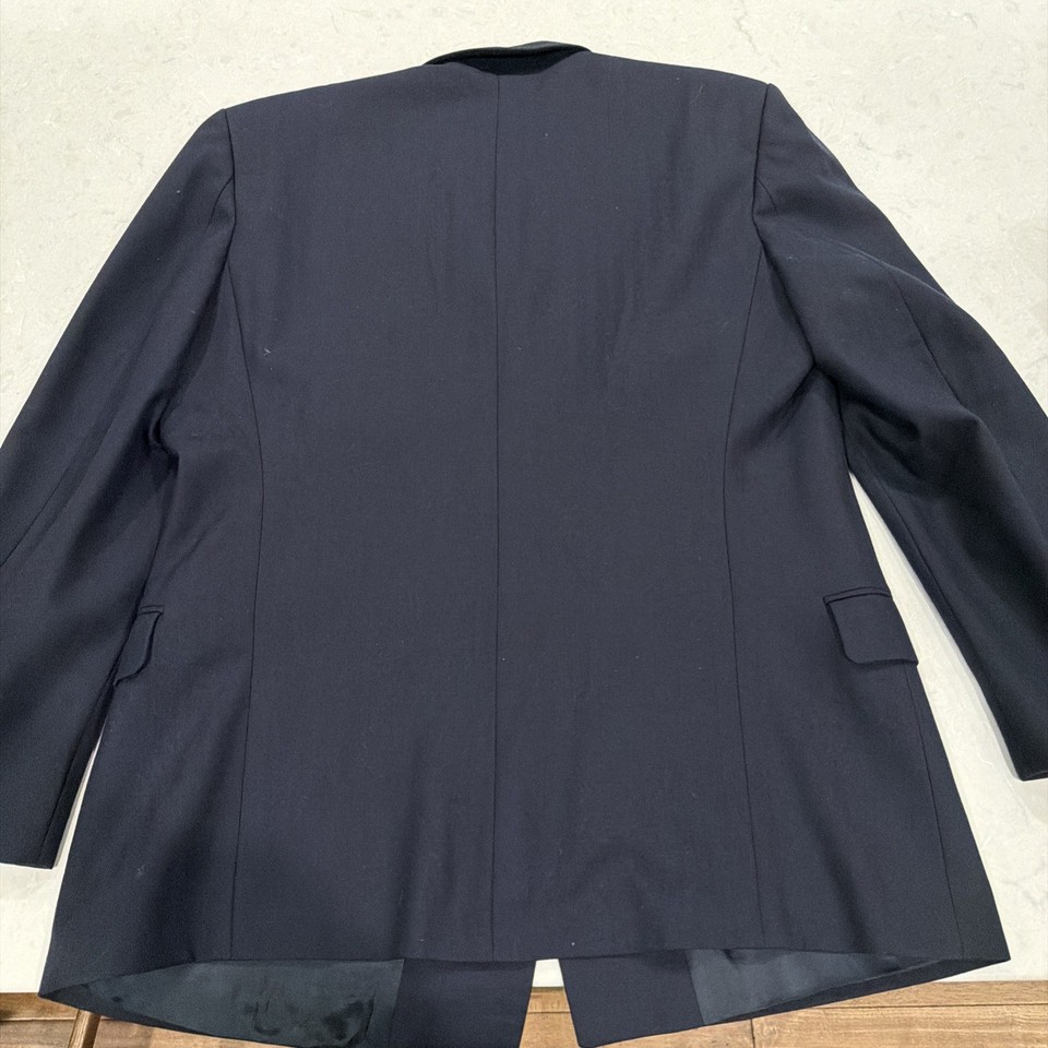 Alexandre London Navy Herringbone Suit Tailored England Peak Lapel 44R ...