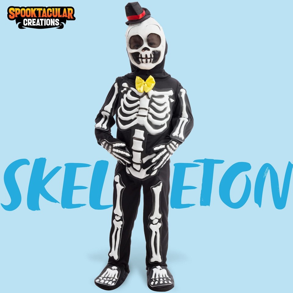 Spooktacular Creations Glows in the Dark Skeleton Costume, Black ...