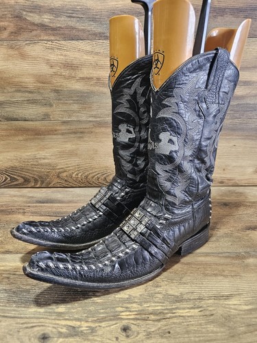 OK Boot Company Denver Colorado Black Crocodile Men's Size 8 Boots ...