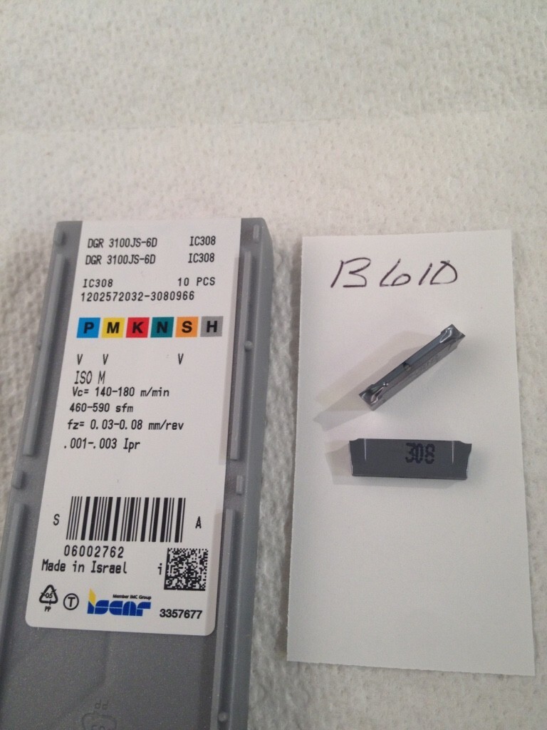 10 NEW ISCAR DGR 3100JS-6D CARBIDE INSERTS GRADE: IC308 FACTORY PACKED ...