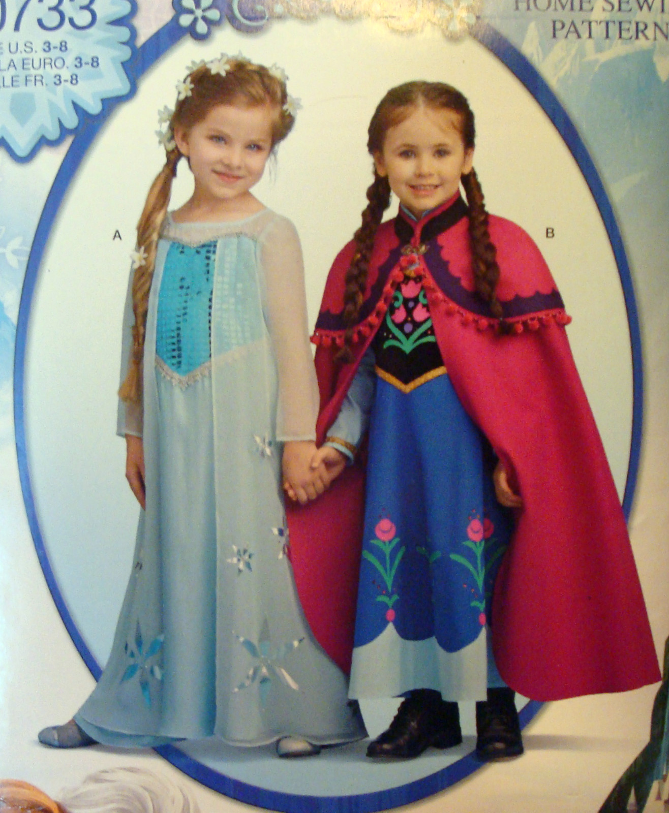 SEWING PATTERN Simplicity 0733 1233 FROZEN ELSA ANNA Girls sz 3-8 ...