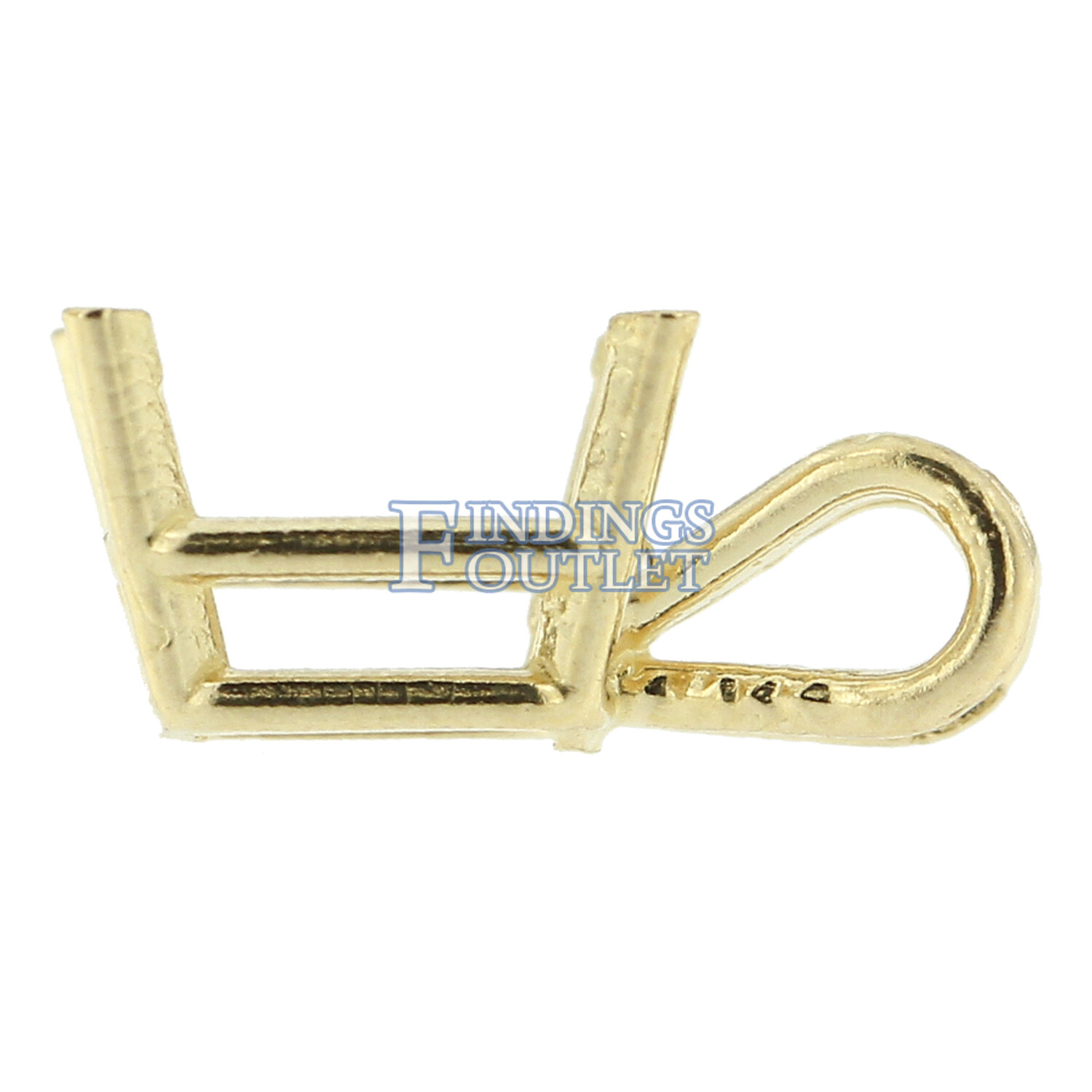 14K Yellow Gold Emerald Pendant Setting Rabbit Ear Bail Mounting 0.20ct ...