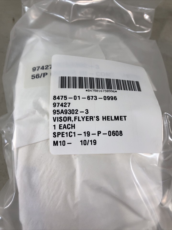 GENTEX HGU-56P YELLOW/AMBER HIGH CONTRAST OUTER VISOR PILOT FLIGHT ...