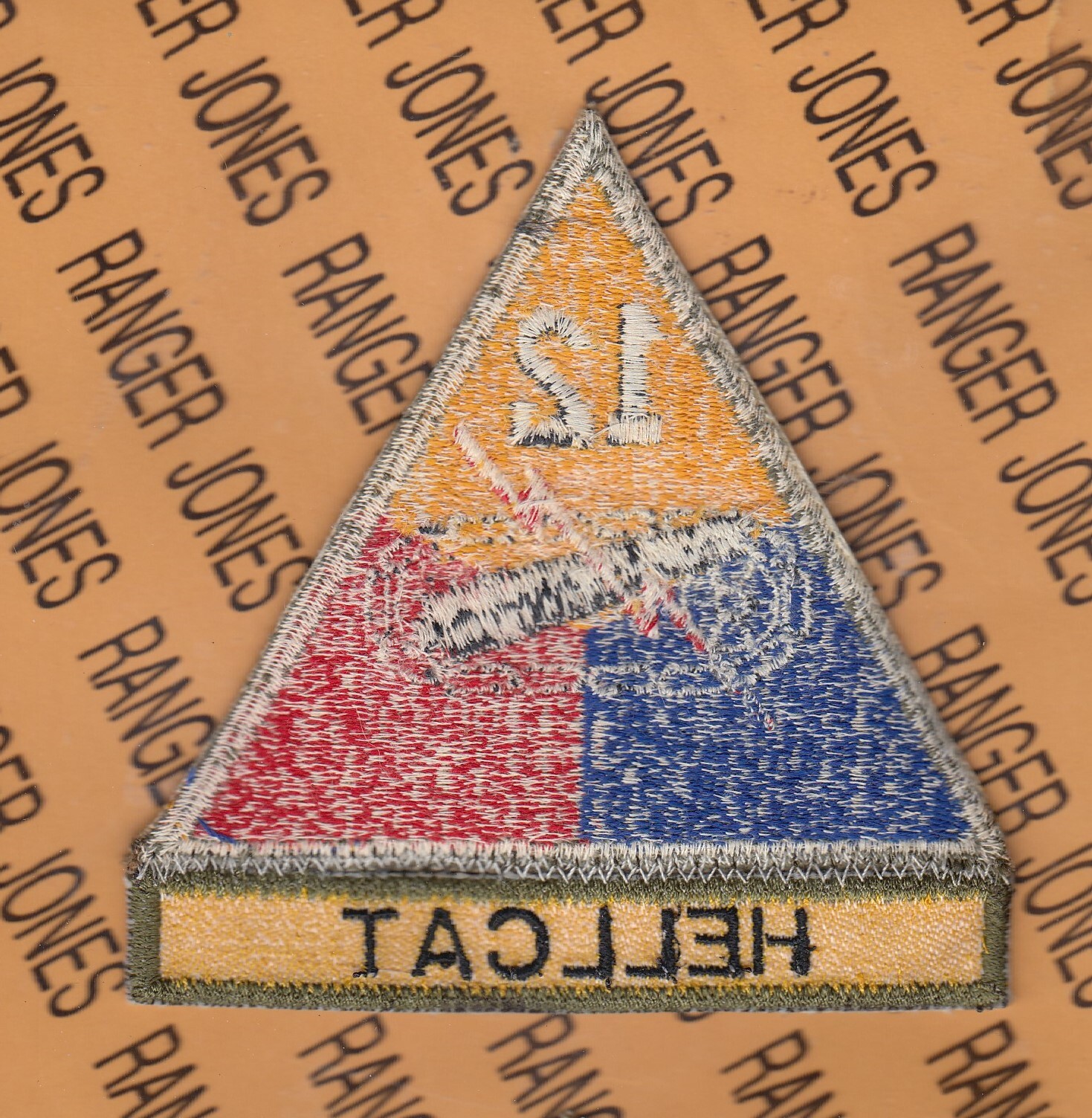 WWII 12th Armored Division HELLCAT Armor Tank ~4" tab patch set c/e B ...