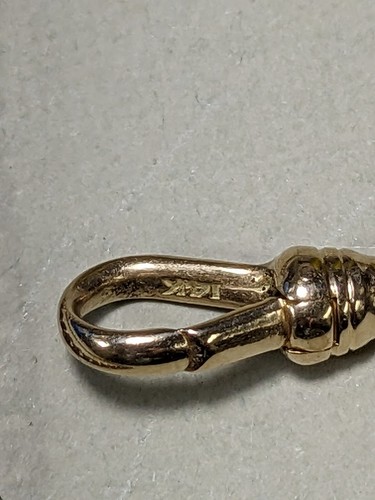 Vintage pocket watch Fob gold 14k end,, CLIP. vintage bar/chain STURDY ...