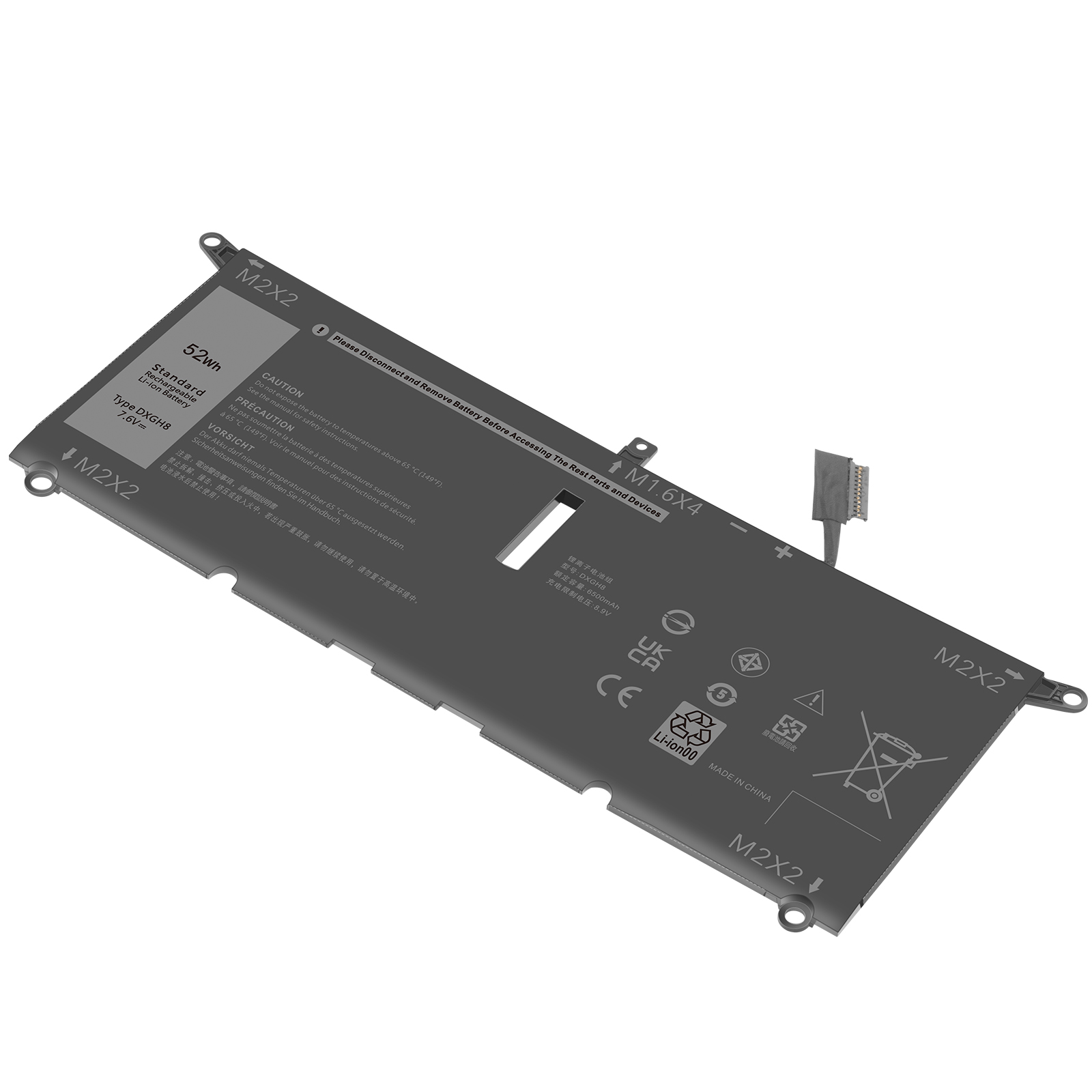 DXGH8 Battery For Dell XPS 13 9370 9380 Inspiron 7390 7391 2-in-1 ...