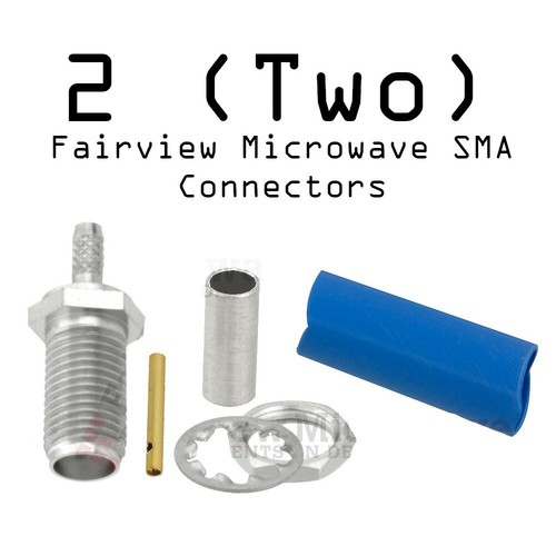 2 (Two) Fairview Microwave SMA Female Connector 0-18GHz 50 Ohm P/N ...