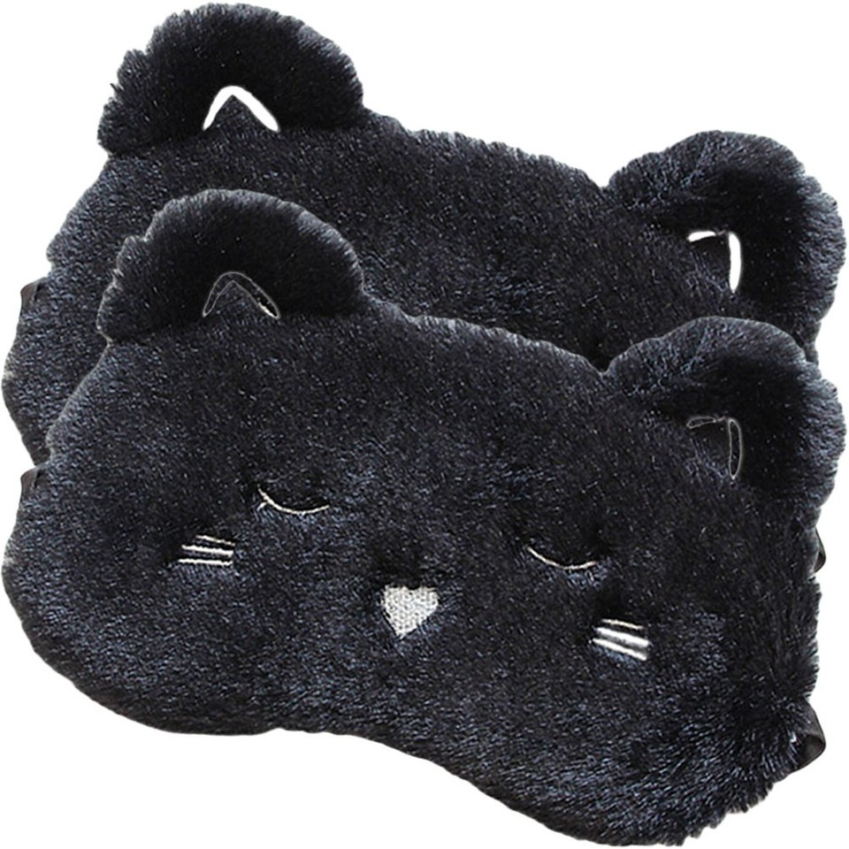2 Pcs Sleep Mask Blackout Comfortable Eye Cute Animal Sleeping Soft ...