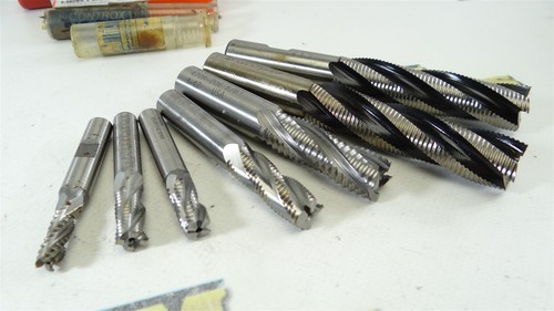7 NEW & USED COBALT 4 FLUTE ROUGHING END MILLS 9/32" TO 3/4" CONTROX ...