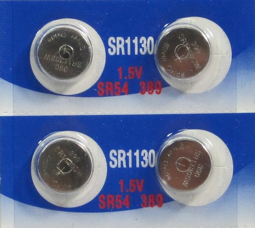 4 Pcs 390 389 SR1130 Silver Oxide Watch Battery Cell Replacement ...