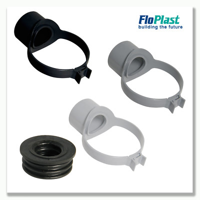 FLOPLAST 110mm SOIL PIPE STRAP BOSS INC 32,40 or 50mm RUBBER ADAPTER ...