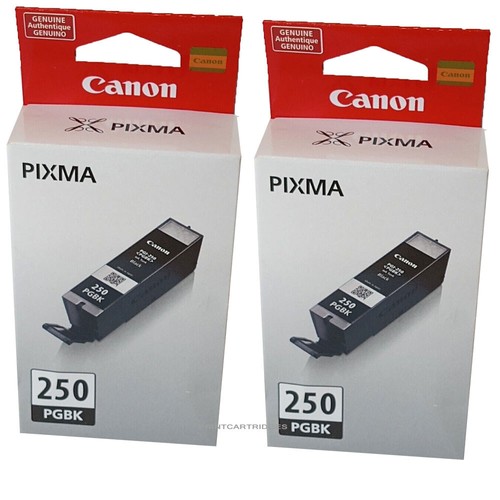 2psc Genuine Canon PIXMA PGI-250 (PGBK) Black Ink Cartidges Setup No ...