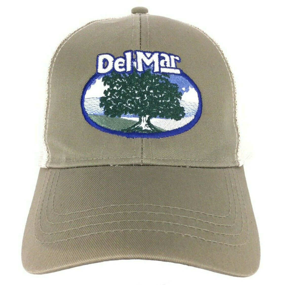 Del Mar Tree Hat Spell Out Logo Mesh Snap Back Beach … - Gem