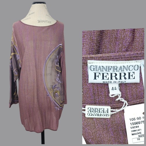 Vintage Gianfranco Ferre Purple Tunic 10 Medium Sheer Knit | eBay