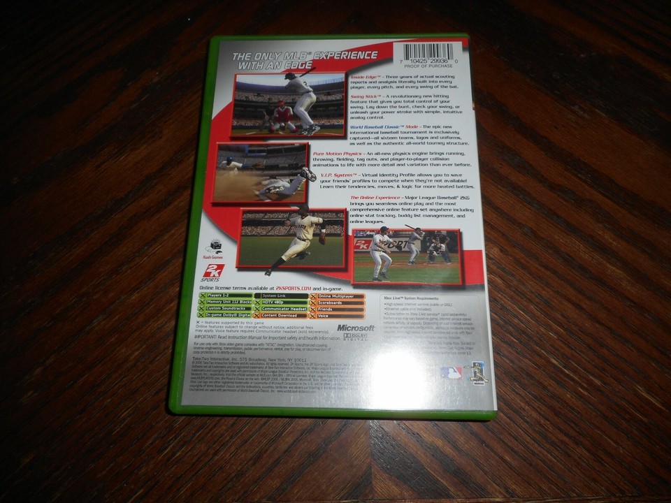 Major League Baseball 2K6 (Microsoft Xbox, 2006) 710425299360| eBay