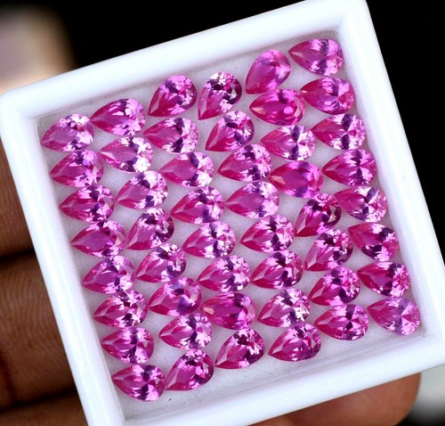AAA MOGOK Pink Ruby 6.04 x 3.90 mm 48 Pcs CERTIFIED STUNNING Treated ...