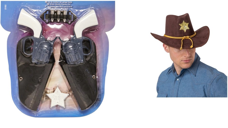 Western Cowboy Sheriff Gun Set Wild West Fancy Dress Holsters, Bullets ...