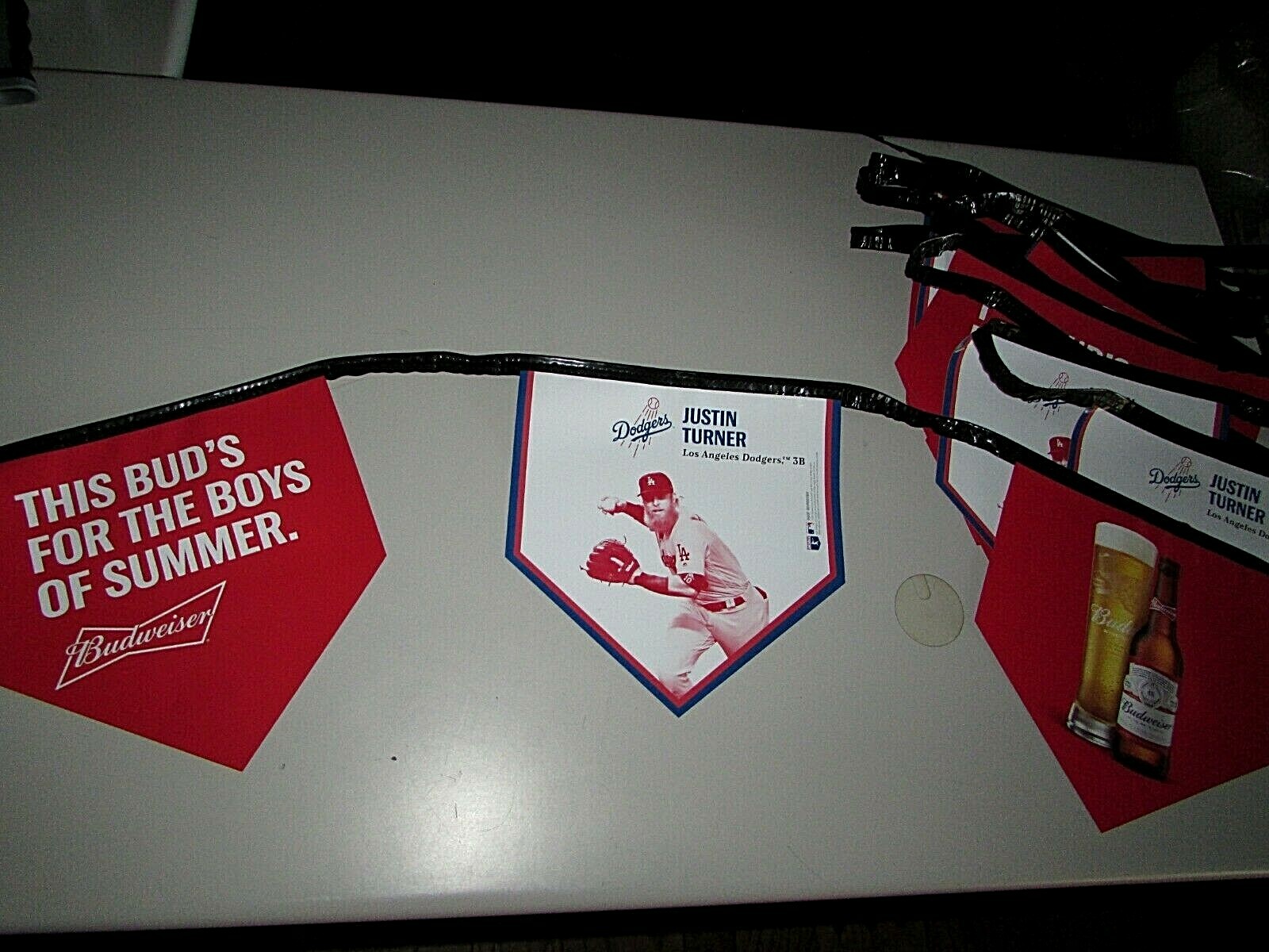 New 37' Budweiser Dodgers Justin Turner Baseball Vinyl Beer String ...