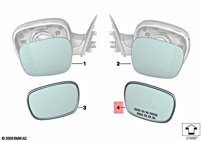 Genuine BMW X1 X3 E84 F25 X1 16i 18d 18dX Mirror Glas Convex Right ...