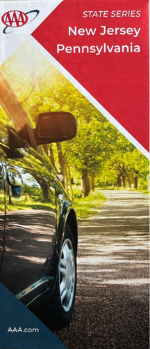 New AAA NEW JERSEY - PENNSYLVANIA STATE ROAD MAP Highway Tour NJ/PA ...