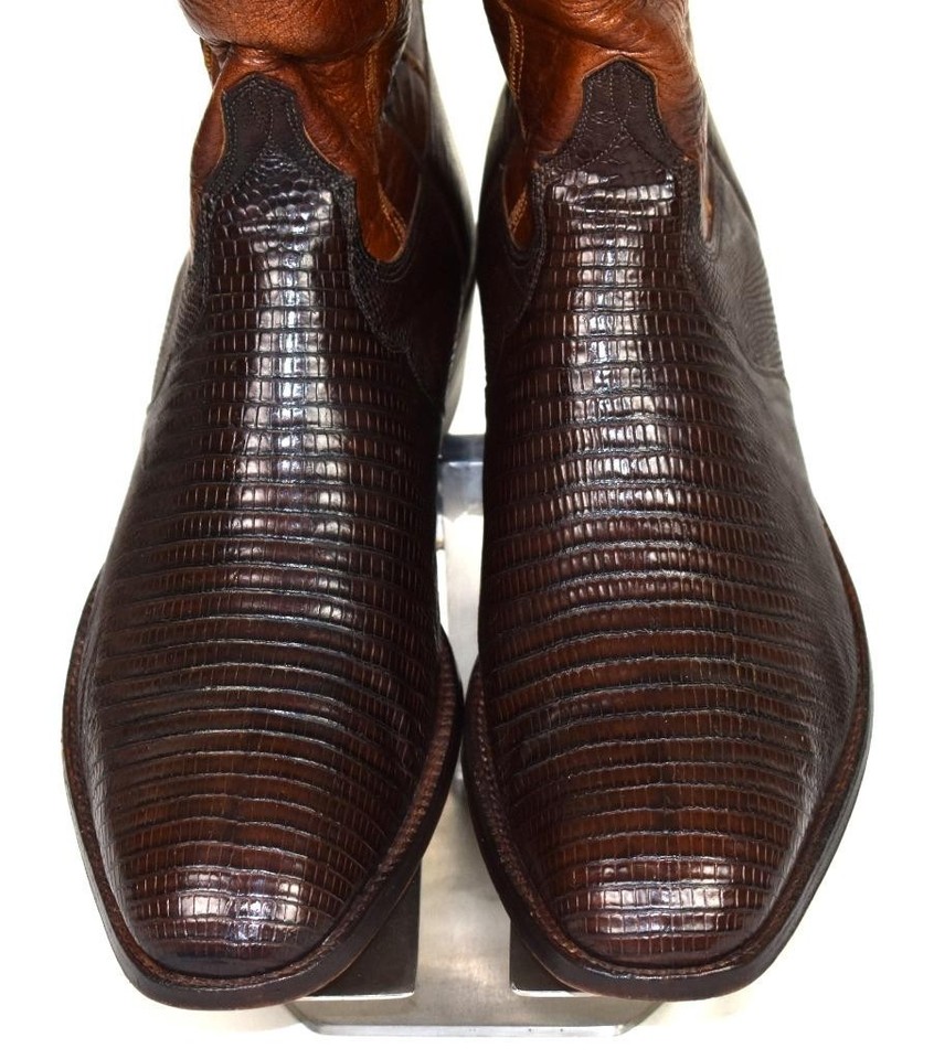 Xlent Lucchese 1883 Exotic Teju Lizard &Goat Skin Shaft Western Cowboy ...
