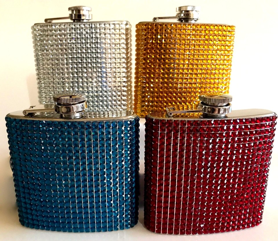 Bling Liquor Flask Bridal Bachelorette Party Alcohol Rhinestone ...