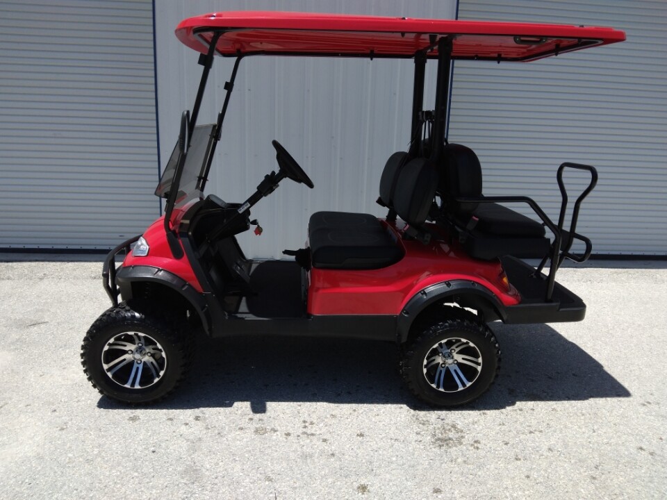 2020 RED 4 PASSENGER ADVANCED EV LIFTED LSV STREET LEGAL GOLF CART FAST ...