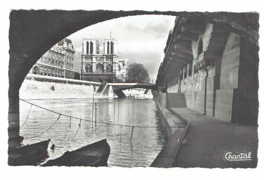 Chantel Paris#France Canal Boats Notre Dame 1953 #Postcard Bridge 18F ...