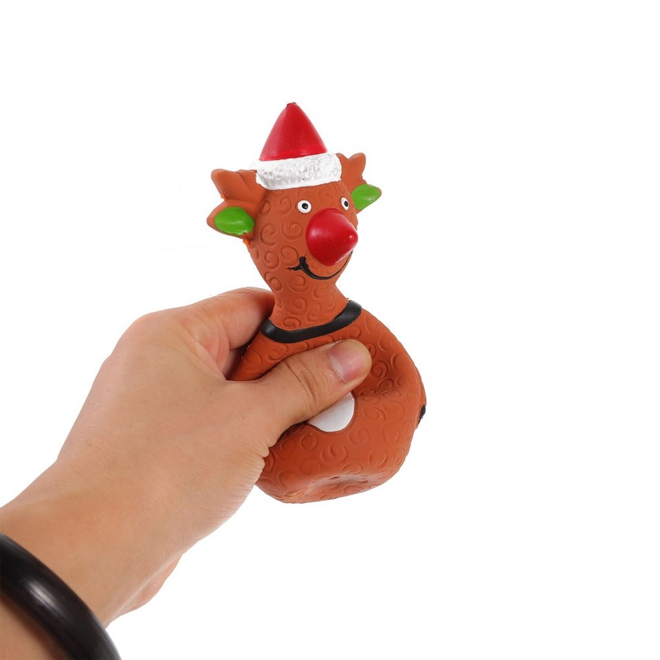 Squeaky Dog Toy Christmas Themed Latex Pet Chew Toy Puppy Chewing ...