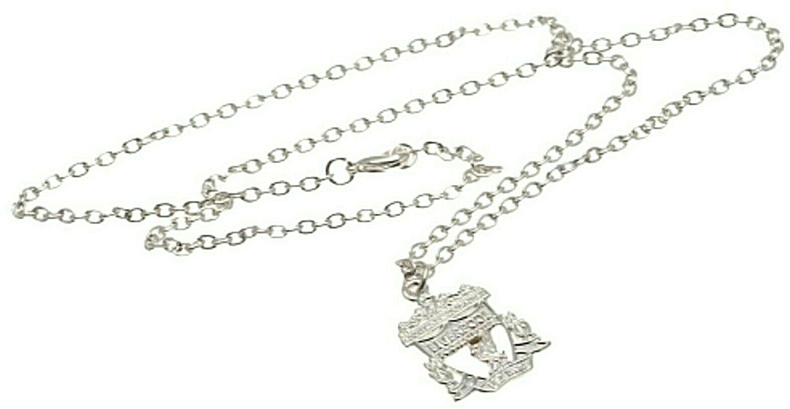LIVERPOOL FC SILVER PLATED CREST PENDANT WITH 51 CM LONG CHAIN NECKLACE ...