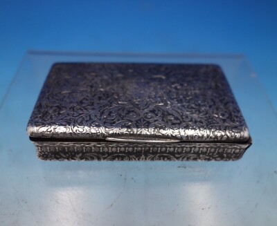 French .800 Silver Box Ornate Chasing w/ Snowflake Medallion GW ...