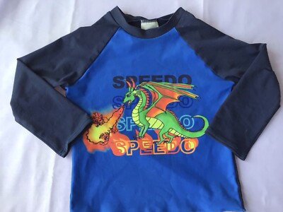 Boys Speedo long sleeve rash vest Sun Top Size 5 with dragon print ...
