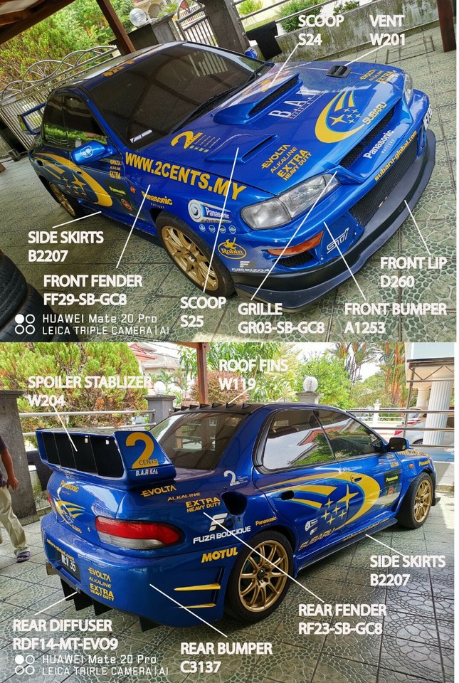 FIT FOR GC8 4 DOORS SEDAN B.A.R WIDE BODY WIDEBODY KIT | eBay