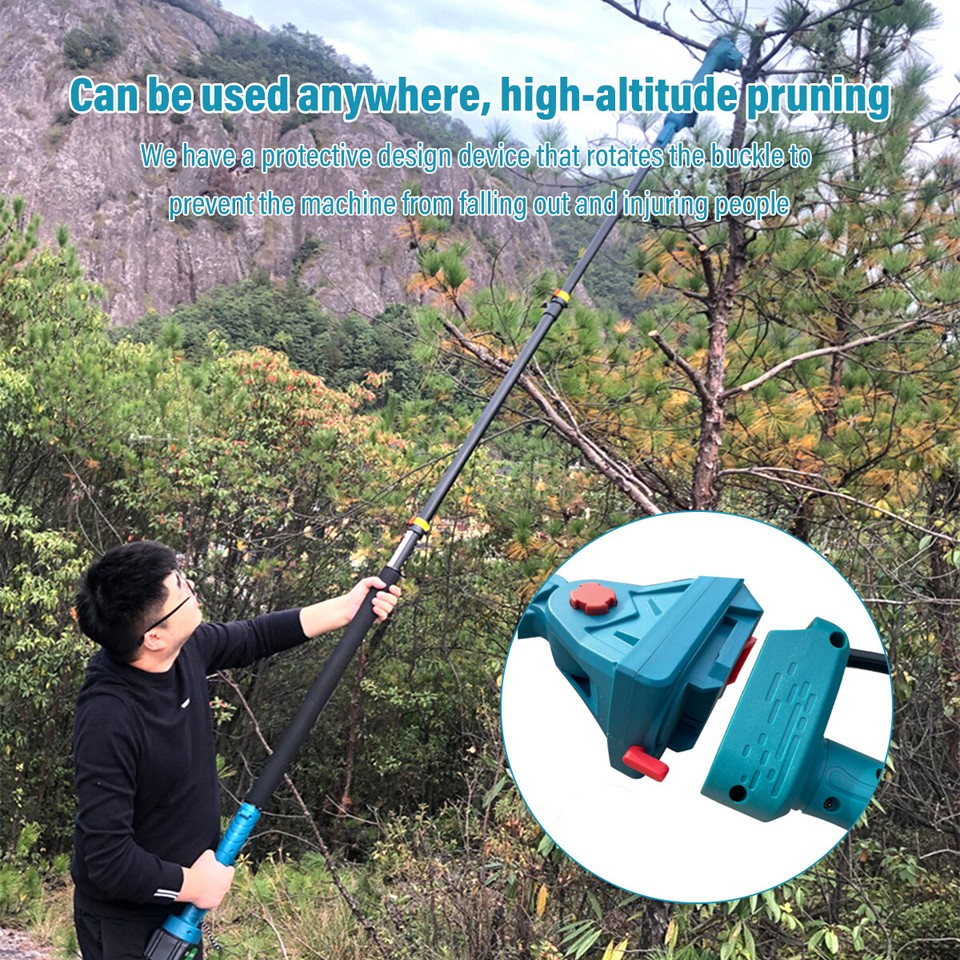 Telescopic Pole Chainsaw Long Reach Electric Tree Pruner Trimmer Branch ...