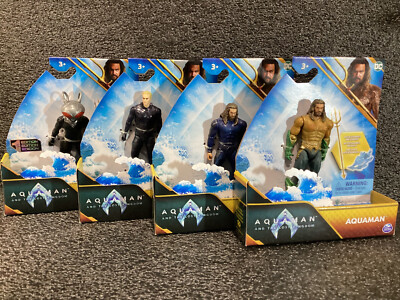 Set Of 4 Collectible Aquaman Figurine Toys, Orm, Black Manta, Aquaman ...