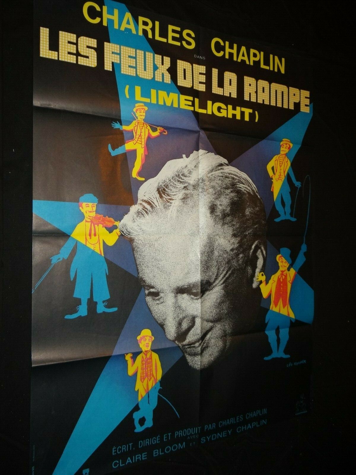 charles chaplin LES FEUX DE LA RAMPE ! charlot affiche cinema ressortie ...