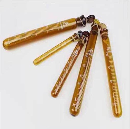 Round-bottomed Borosilicate Amber graduated Glass Tube Chemistry Lab ...
