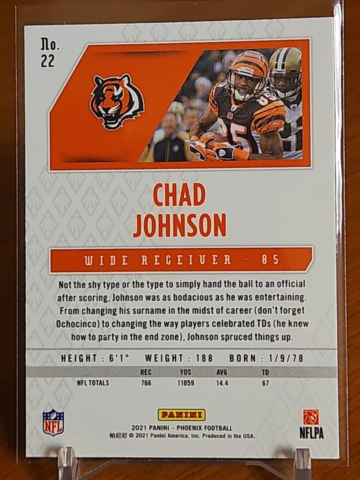 2021 Phoenix CHAD "Ocho-Cinco" JOHNSON Football Card 22 Cincinnati ...