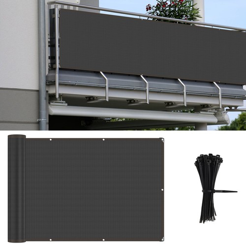 2Pcs Balcony Privacy Screen with Reinforced Edge 1×3m Breathable ...