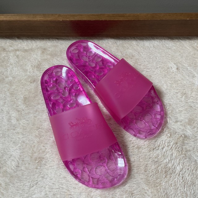 COACH Slide Ulyssa Rubber Slide Translucent Bold Pink Size 10 for sale ...